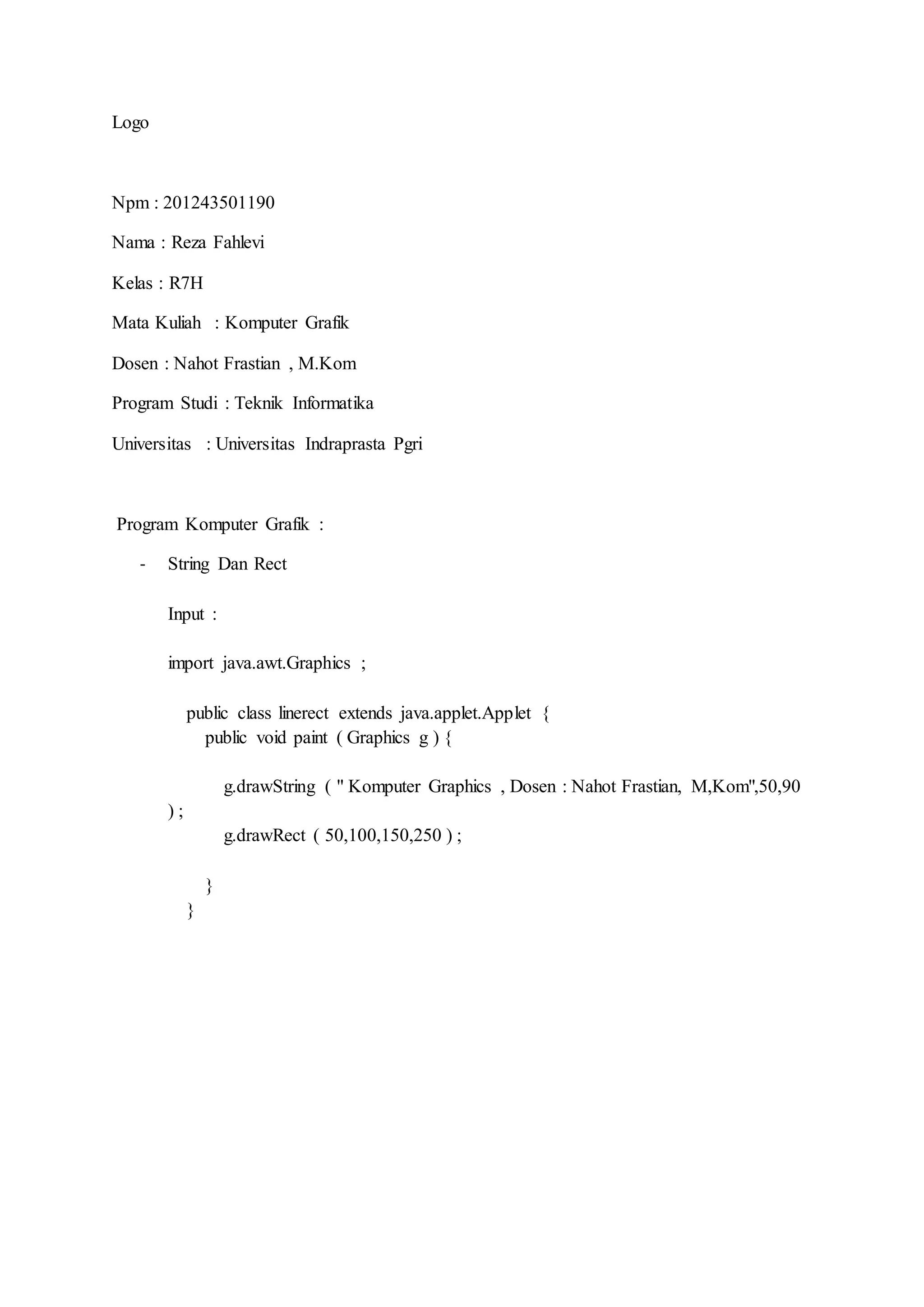 String dan rect | DOCX