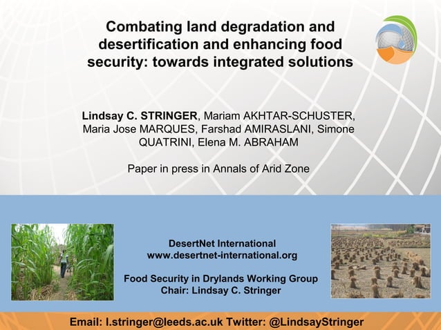Lindsay Carman STRINGER "Combating land degradation and desertification ...