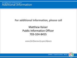 Stringfellow Park and Ride Expansion | PPTX | Civil Engineering ...