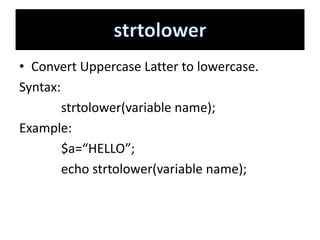 String function | PPTX | Programming Languages | Computing