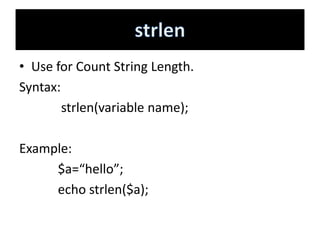 String function | PPTX | Programming Languages | Computing