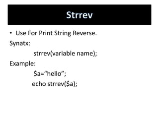 String function | PPTX | Programming Languages | Computing