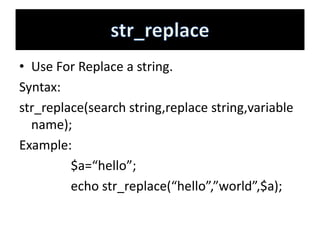 String function | PPTX | Programming Languages | Computing