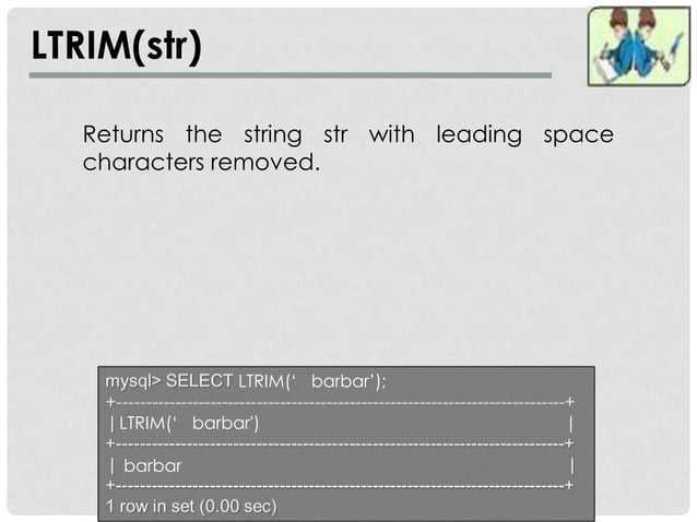 String Function In My Sql Pptx Databases Computer Software And