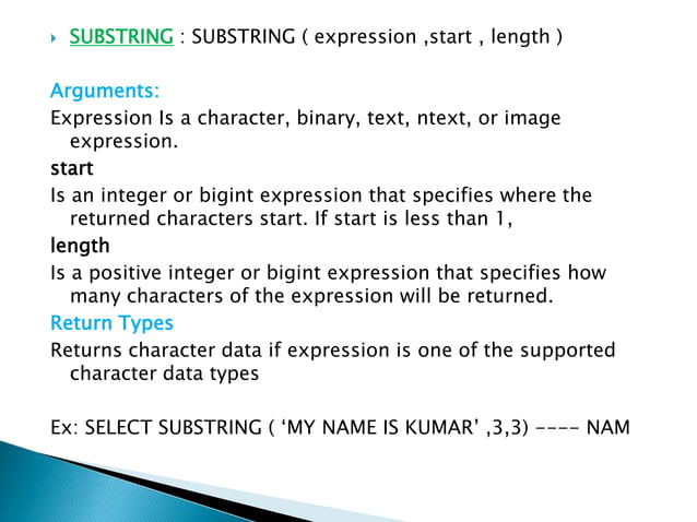 String functions | PPTX | Programming Languages | Computing