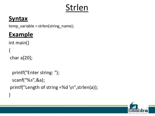 String Functions In C 