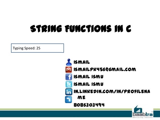 String Functions In C