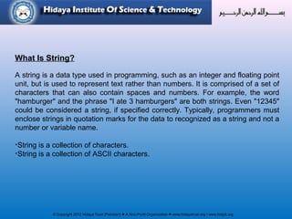 String functions and operations | PPT | Web Development | Internet