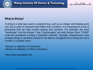 String functions and operations | PPT