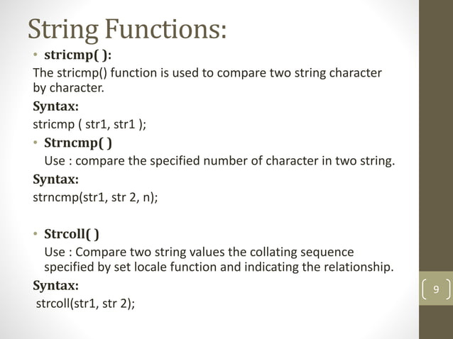 String handling | PPT