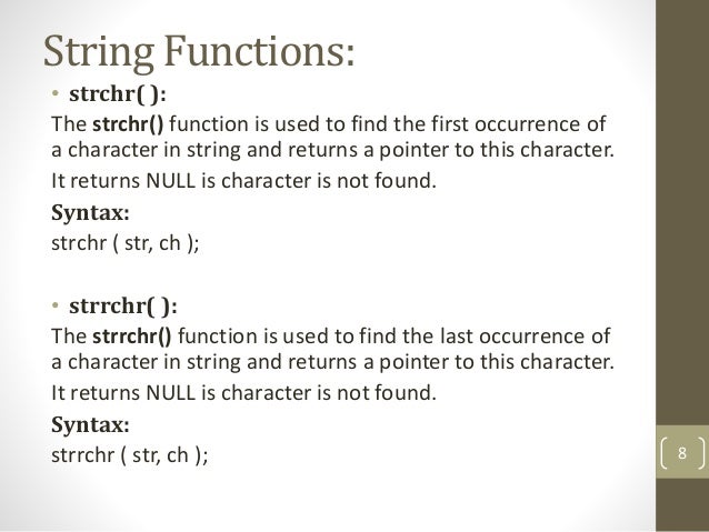 String Handling