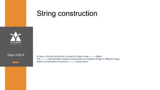 string handling presentation using javac | PPTX
