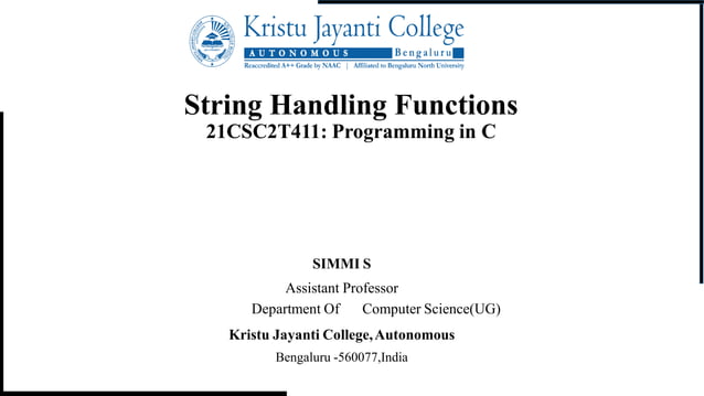 STRING HANDLING FUNCTIONS.pdf | Programming Languages | Computing