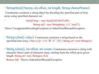 String in JAVA -------------------------- | PPTX
