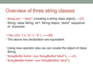 String in JAVA -------------------------- | PPTX