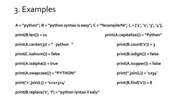 String In Python Lecture 3 Ppt 