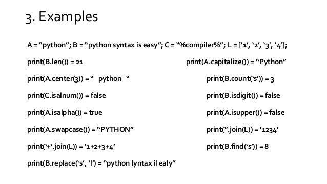 String in python lecture (3)