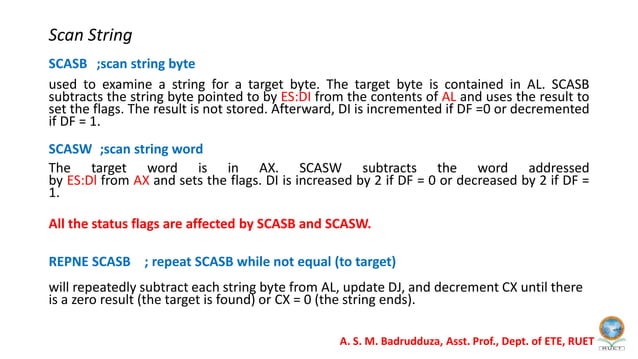 8086 String Instructions.pdf | Programming Languages | Computing