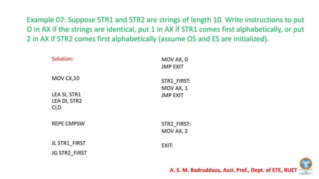 8086 String Instructions.pdf | Programming Languages | Computing