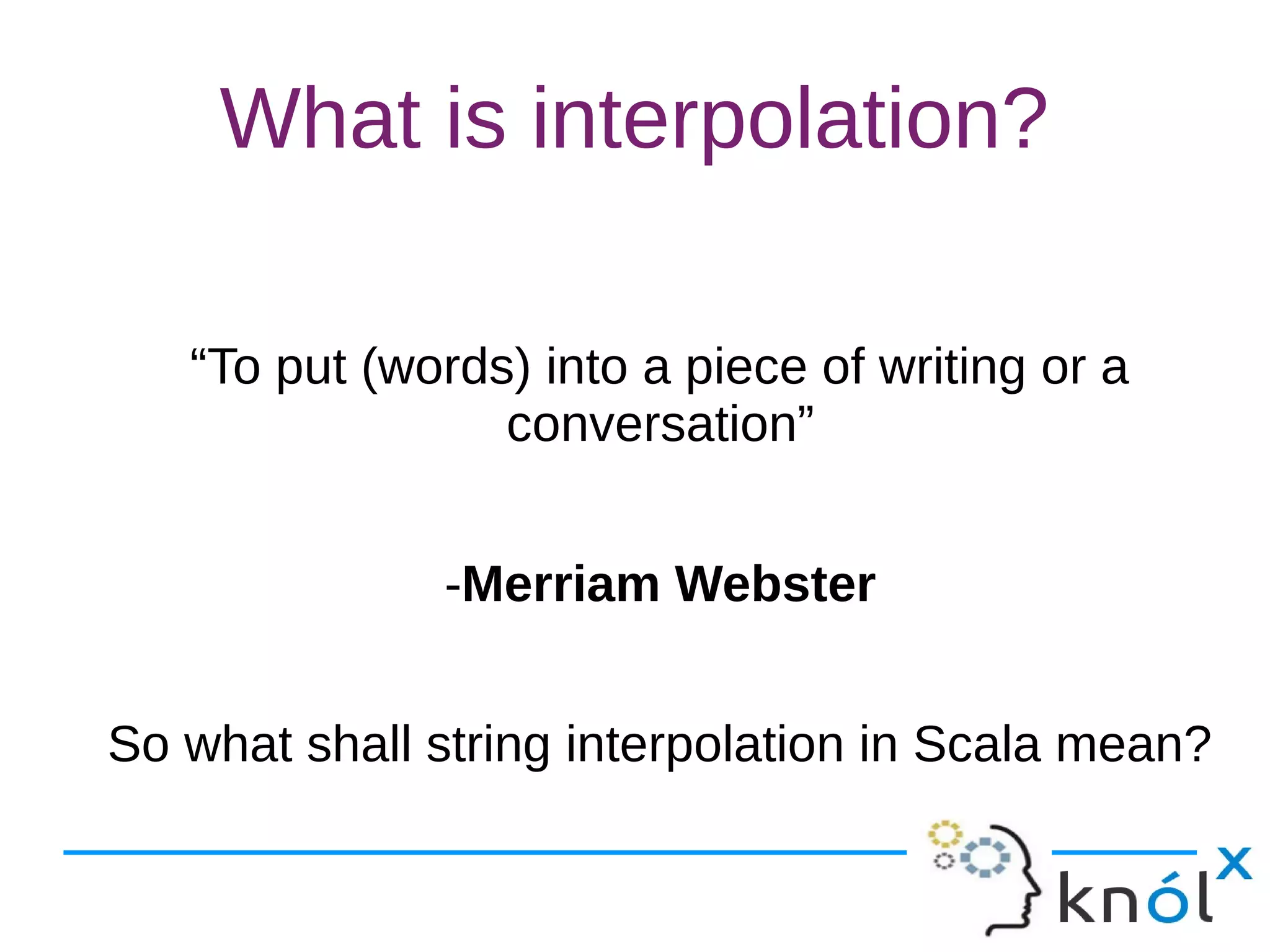 String interpolation | PPT