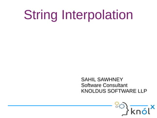 String interpolation | PPT