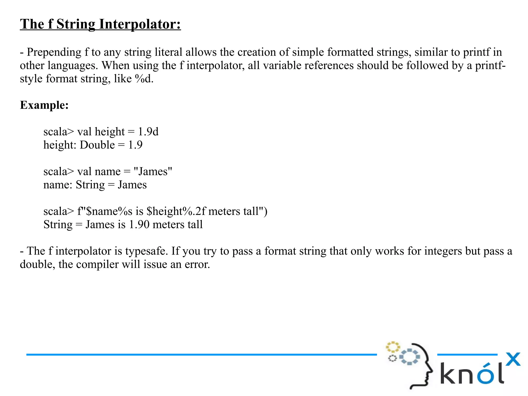 String Interpolation in Scala | ODP | Programming Languages | Computing