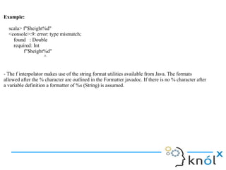 String Interpolation in Scala | ODP | Programming Languages | Computing