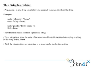 String Interpolation in Scala | ODP | Programming Languages | Computing