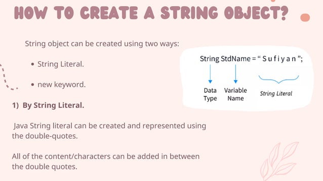 Java Presentation on the topic of string | PDF | Programming Languages ...