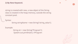 Java Presentation on the topic of string | PDF