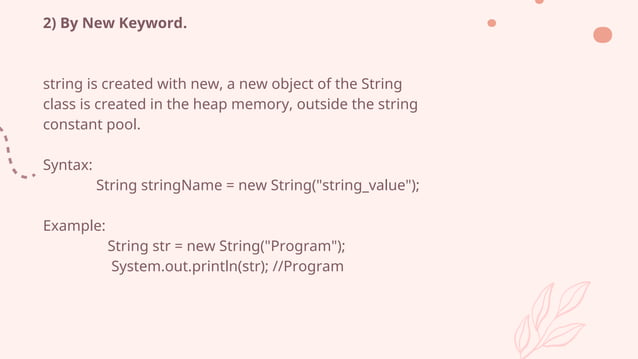 Java Presentation on the topic of string | PDF | Programming Languages ...