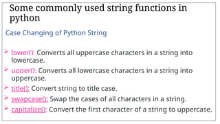 presentation on python string manipulation | PPTX