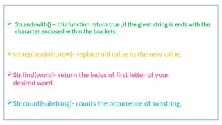 presentation on python string manipulation | PPTX