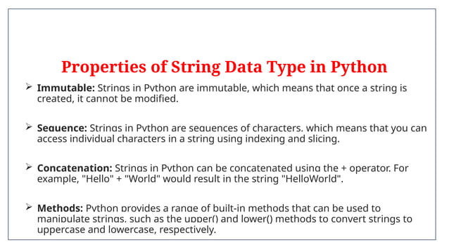 presentation on python string manipulation | PPTX