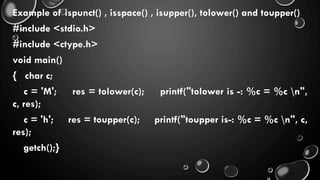 String Manipulation Function and Header File Functions | PPT