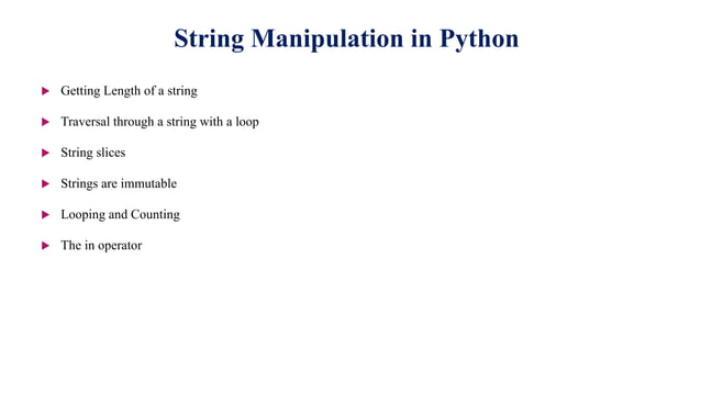 String Manipulation In Python Ppt 7988