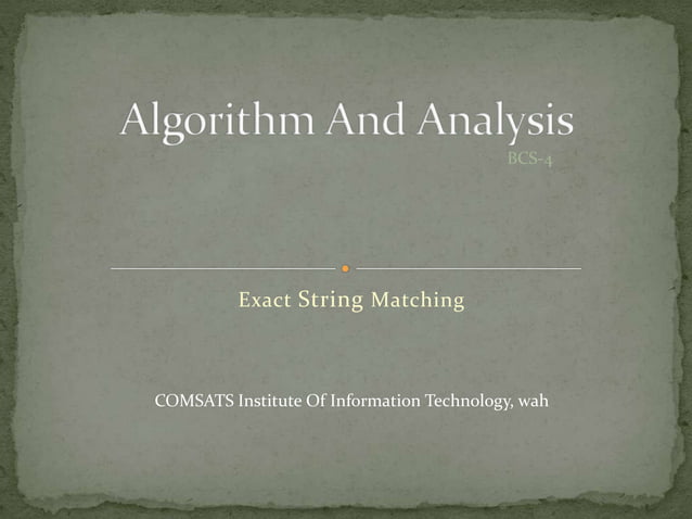 STRING MATCHING | PPT