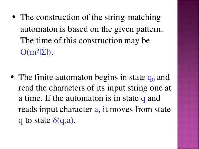 String Matching Finite Automata And Kmp Algorithm