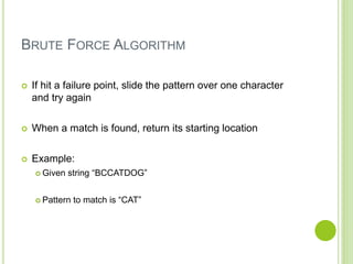 String matching algorithms | PPTX
