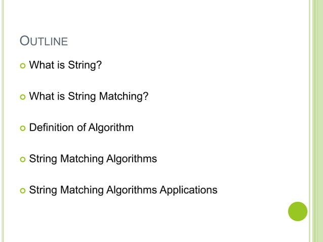 String matching algorithms | PPTX