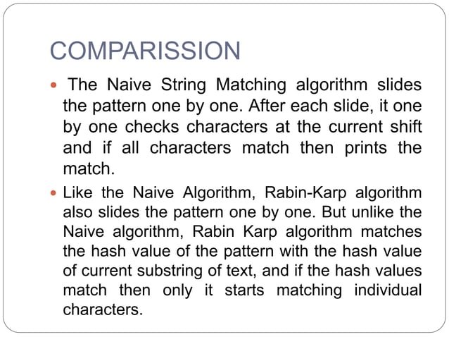 String Matching Algorithms