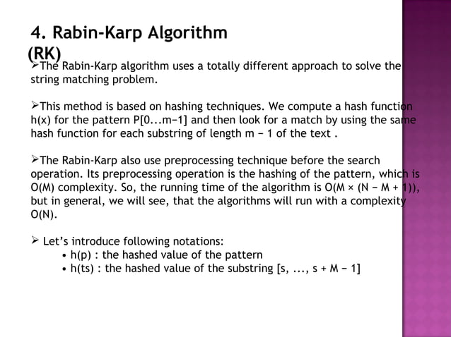 String matching algorithms | PPT | Programming Languages | Computing