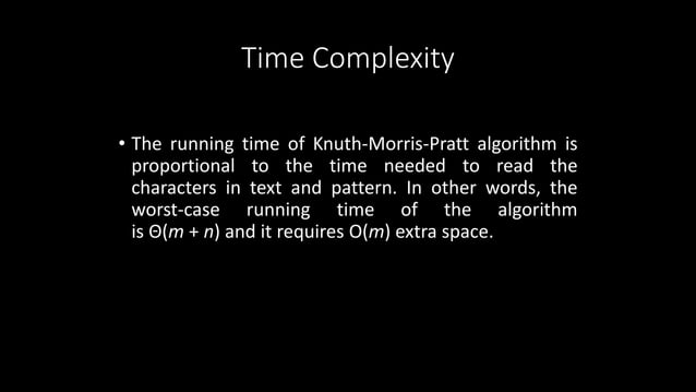 String Matching Algorithms Knuth Morris Pratt Ppt