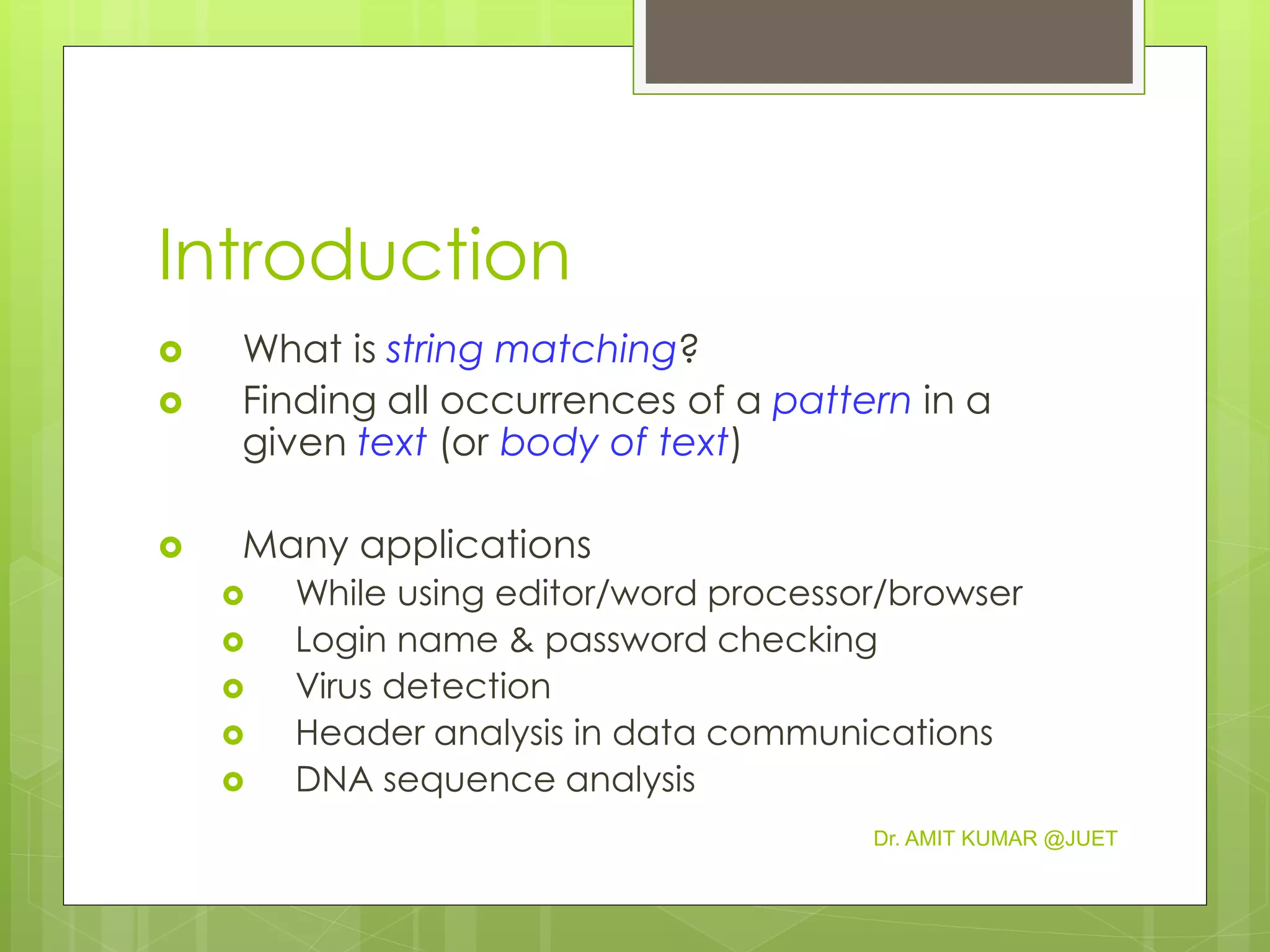 String Matching Naive Ppt