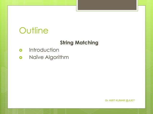 String Matching Naive Ppt