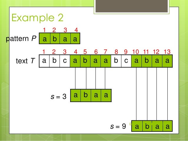 String matching, naive,