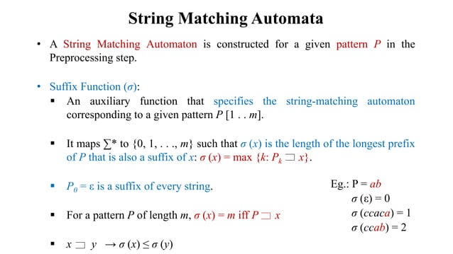 String Matching With Finite Automata And Knuth Morris Pratt Algorithm Pdf Physics Science