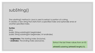 Comprehensive Guide to Java String Methods and Validation Techniques | PPTX