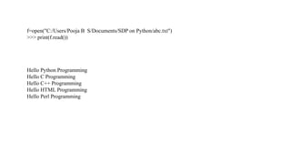 String Methods and Files | PPT