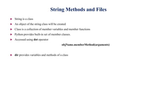 String Methods and Files | PPT